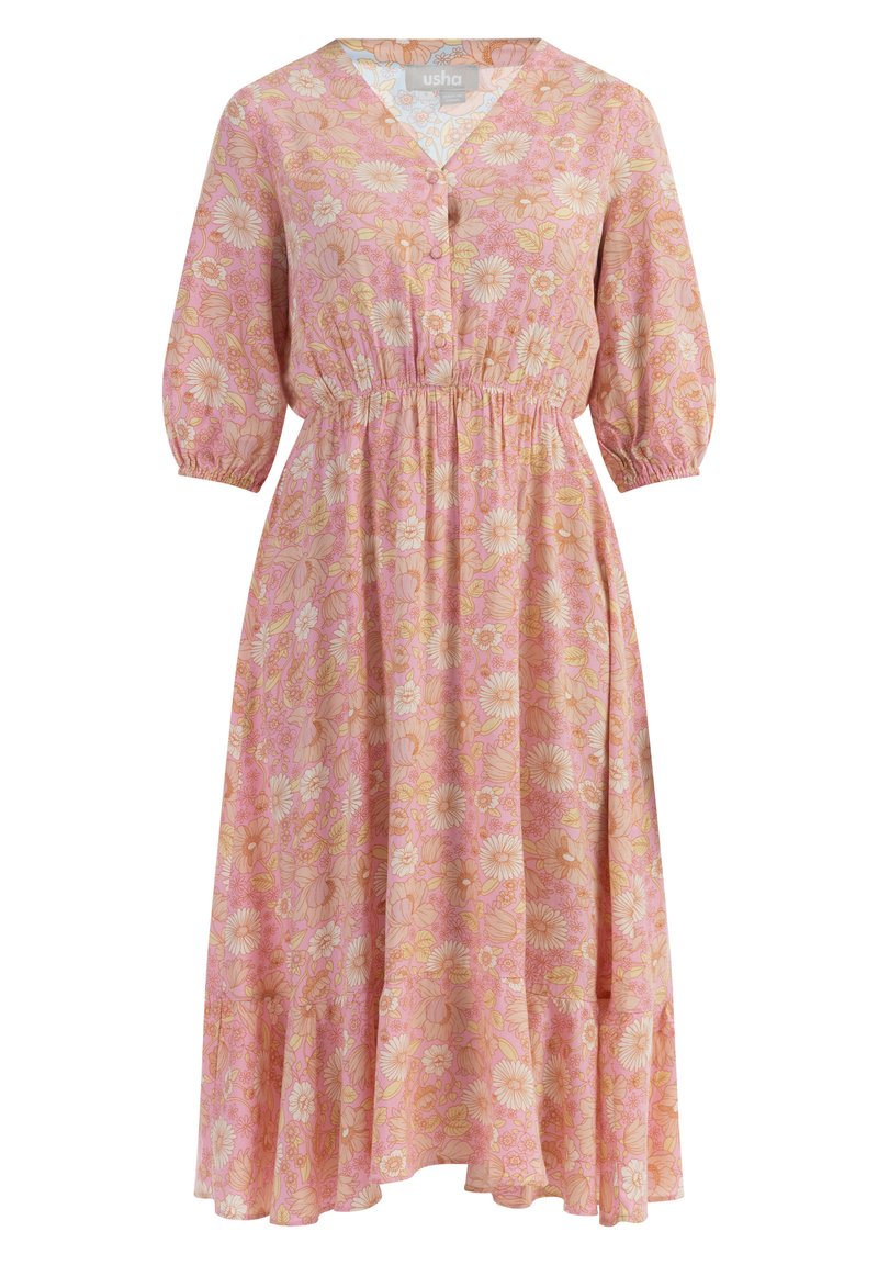 usha MIDI MIT BLUMENPRINT - Robe de jour - rosa mehrfarbig/rose clair ...