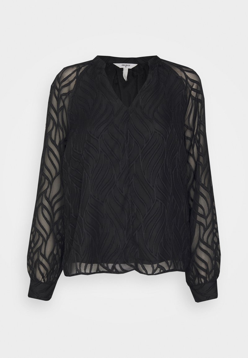 Object OBJSALLIE V NECK - Blouse - black - Zalando.ie