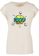 Merchcode POOF COMIC EXTENDED SHOULDER - T-Shirt print - sand - Zalando.at