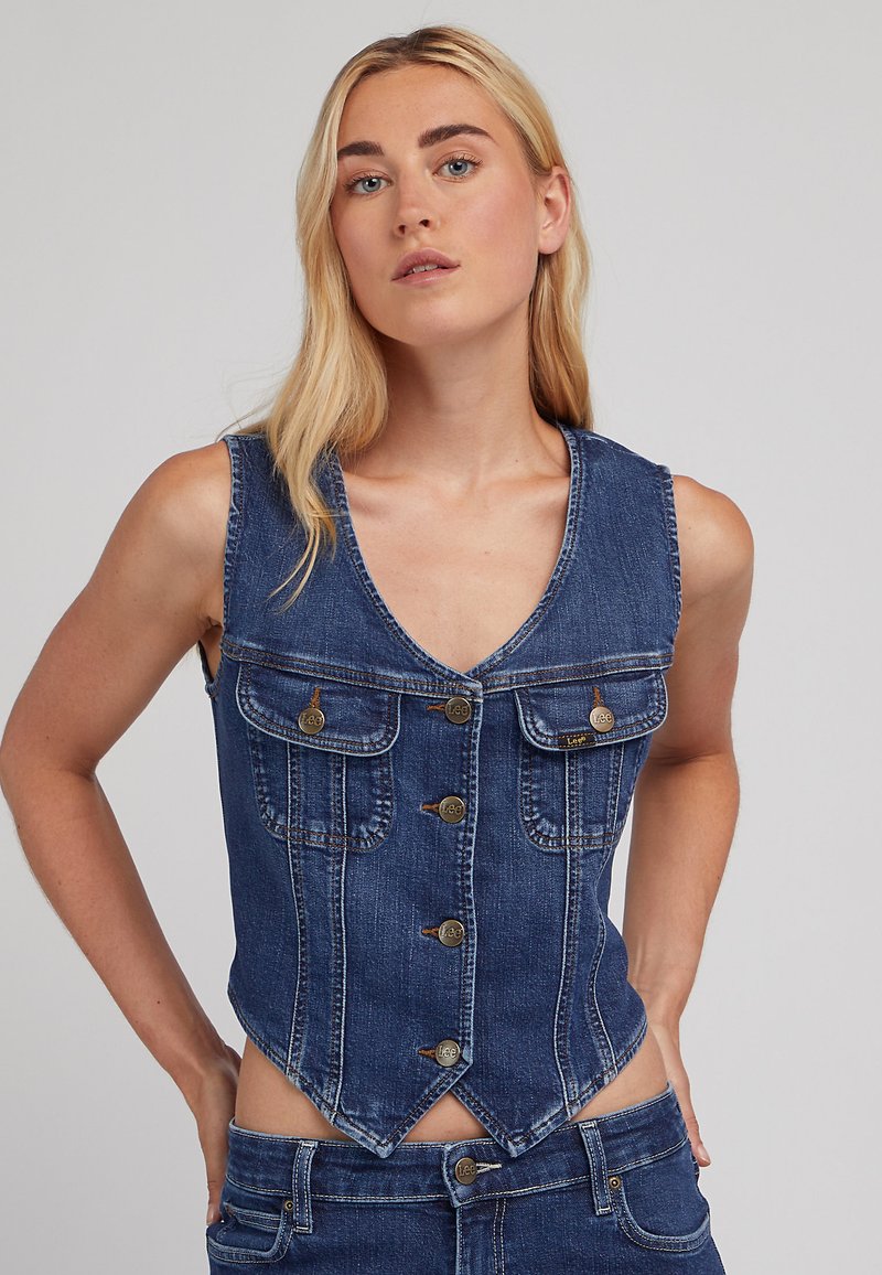 Lee VEST - Vesta - dreaming of blue/modrý denim - Zalando.cz