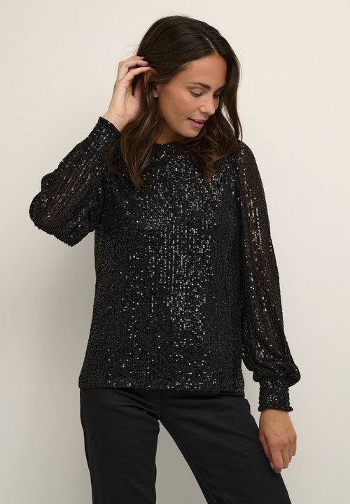 Object PAILLETTEN - Blouse - black/noir - ZALANDO.FR