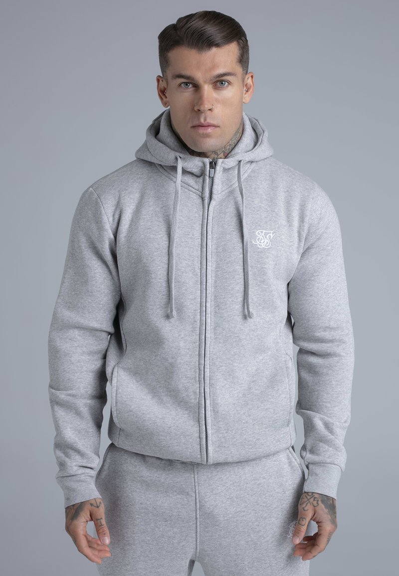 SIKSILK ESSENTIAL FULL ZIP - Mikina na zip - grey marl/šedá - Zalando.cz