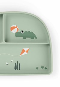 Done By Deer STICK&STAY COMPARTMENT PLATE PLAYGROUND GREEN - Tallrikar ...