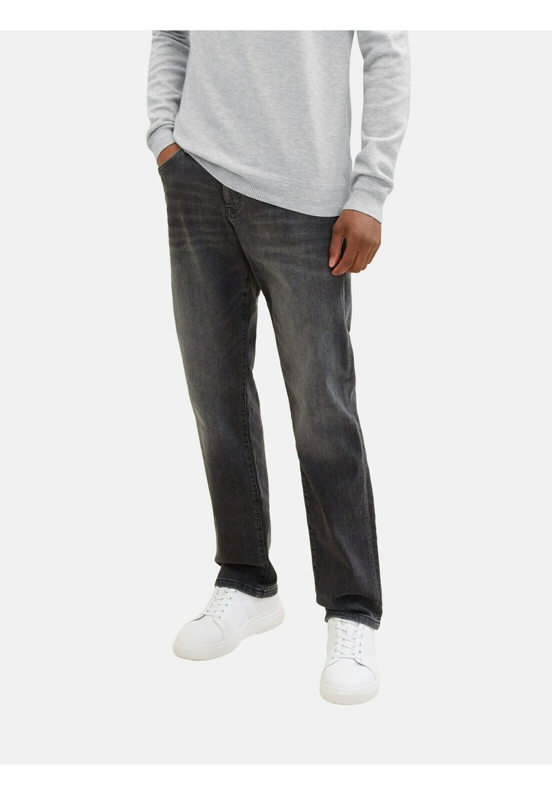 TOM TAILOR LONG - Jeans Straight Leg - stone grey denim/dunkelgrau ...