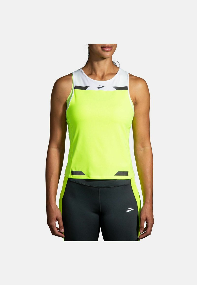 Brooks RUN VISIBLE BACK-TO-FRONT TANK - Koszulka sportowa - white ...