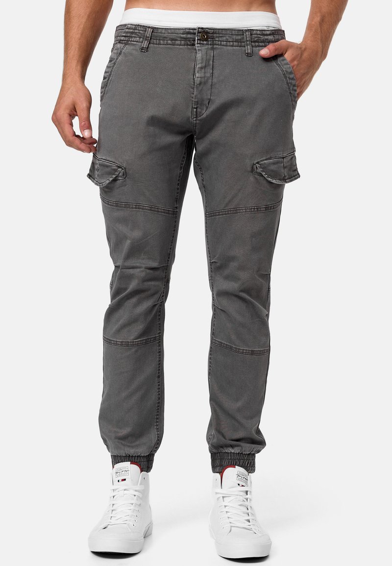 INDICODE JEANS HILLS - Jeans Tapered Fit - dk grey/donkergrijs - Zalando.nl