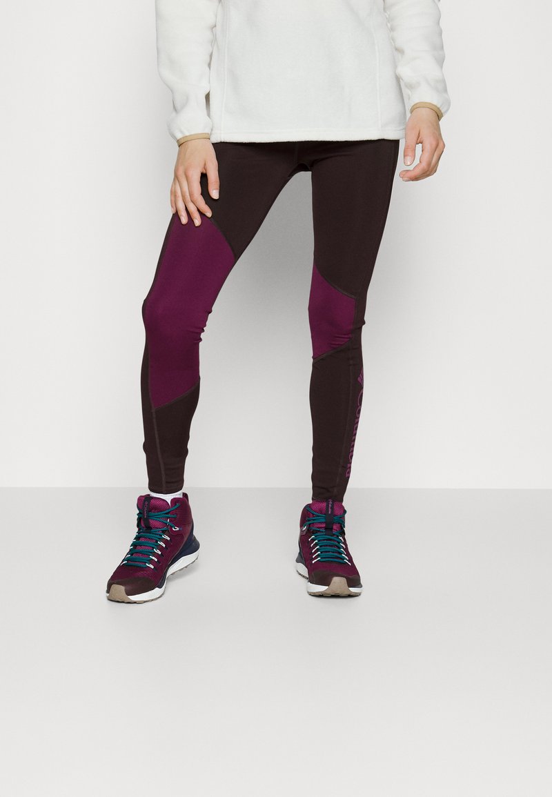 Columbia LODGE COLORBLOCK - Tights - new cinder/marionberry/dunkelgrau ...