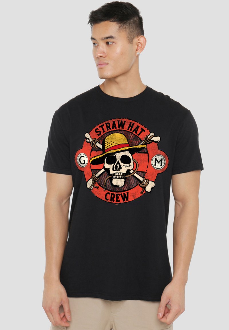 NETFLIX ONE PIECE STRAW HAT CREW SKULL - Print T-shirt - black - Zalando