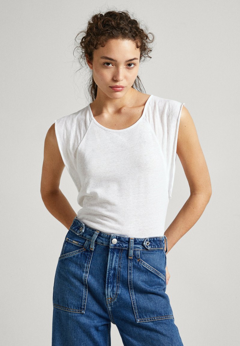 Pepe Jeans KAI T Shirt Basic White wei Zalando ch pepe-jeans-kai-t-shirt-basic-white-wei-zalando-ch