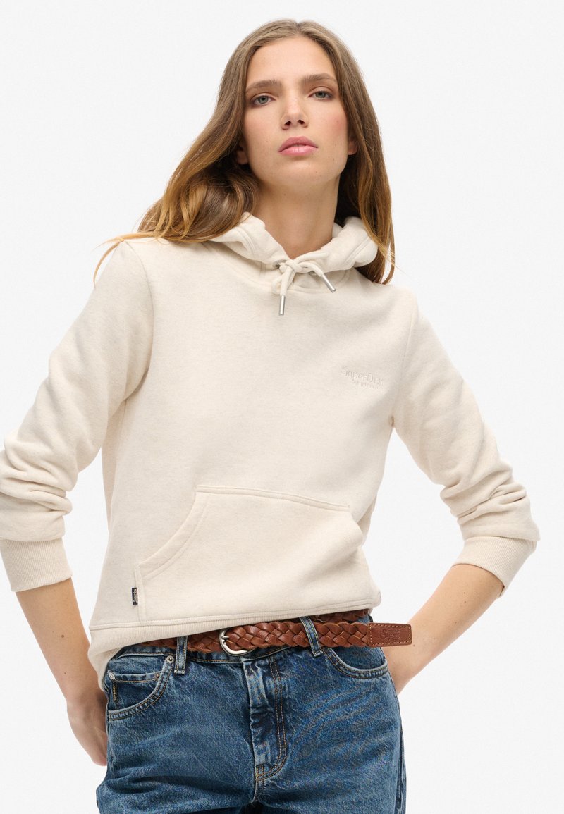 Superdry ESSENTIAL LOGO - Hoodie - light oat marl/beige - Zalando