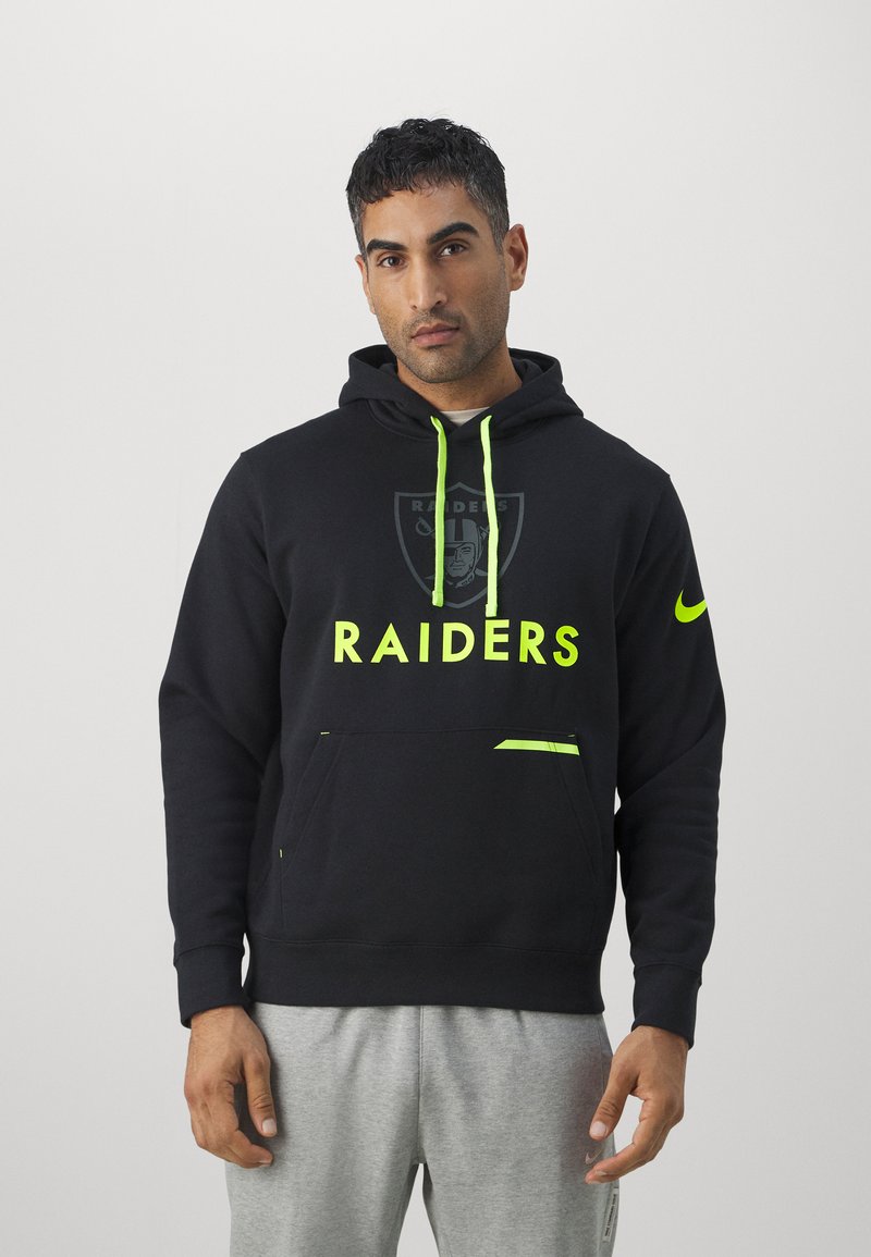 Nike Performance NFL LAS VEGAS RAIDERS VOLT HOODIE - Club wear - black - Zalando.co.uk