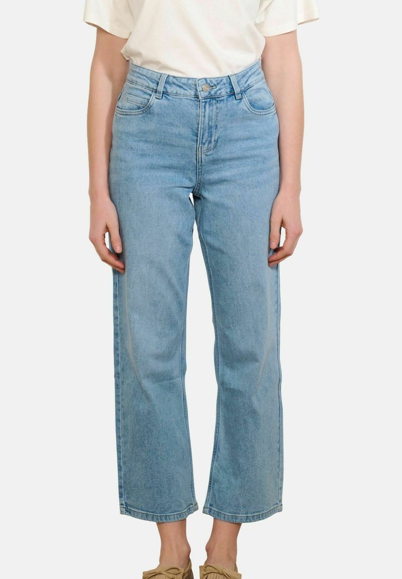 LolaLiza HIGH-RISE 7/8 STRAIGHT - Straight leg jeans - blue bleached ...