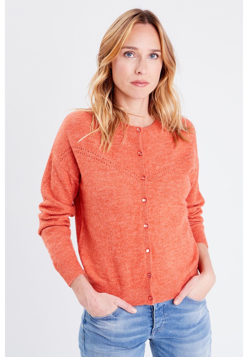 BONOBO Jeans MIT KNÖPFEN - Gilet - orange foncé/abricot - ZALANDO.FR