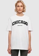 Merchcode CHICAGO WORDING - T-shirt imprimé - white/blanc - ZALANDO.FR