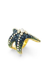 Swarovski IDYLLIA COCKTAIL CRYSTAL PEARLS STARFISH TONE PLATED - Ring ...