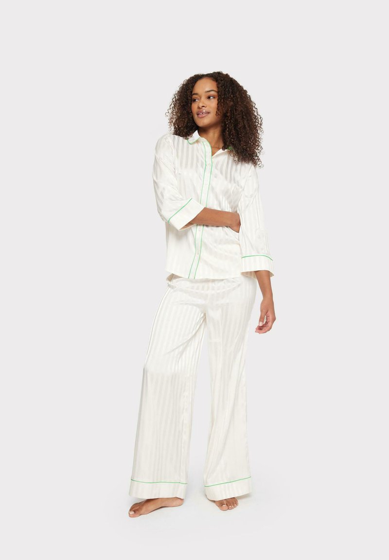 Chelsea Peers JACQUARD STRIPE SET - Pyjama - off white/crème - Zalando.nl