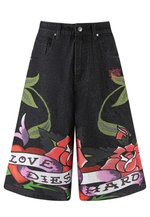 Ed Hardy CHERRY LOVE BOMB - Jeans Shorts - black/schwarz - Zalando.at