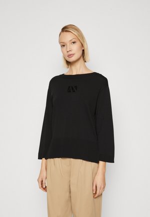 Guess LS RN DIANE TRIANGLE LOGO SWTR - Stickad tröja - jet black/svart ...