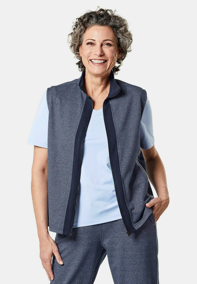 GOLDNER MIT REISSVERSCHLUSS - Weste - jeansblau marine/blau - Zalando.at