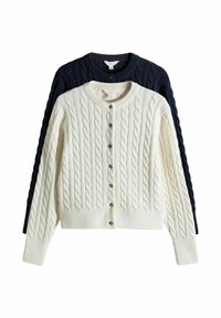 THE SET REGULAR FIT - 2 PACK CABLE - Adīta jaka - navy blue cream/zils ...