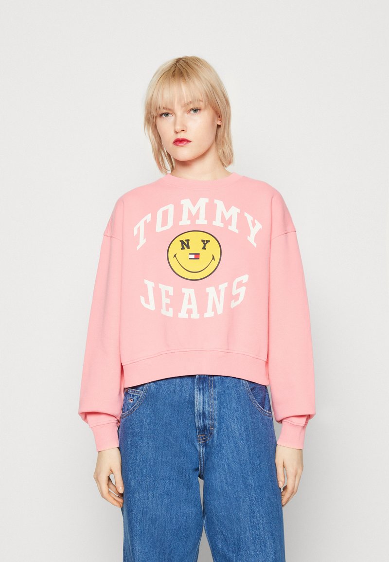 Tommy Jeans TOMMY X SMILEY® CREW - Sweatshirt - doll pink/rose - ZALANDO.FR