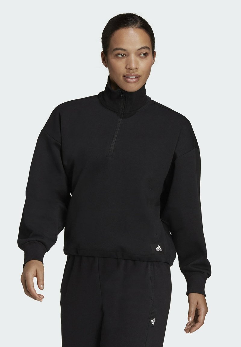 adidas Performance FUTURE ICONS QUARTER ZIP - Sweatshirt - black ...