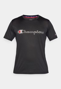 Champion TECH CREWNECK TRAIN LARGE LOGO - Trükipildiga T-särk - black ...