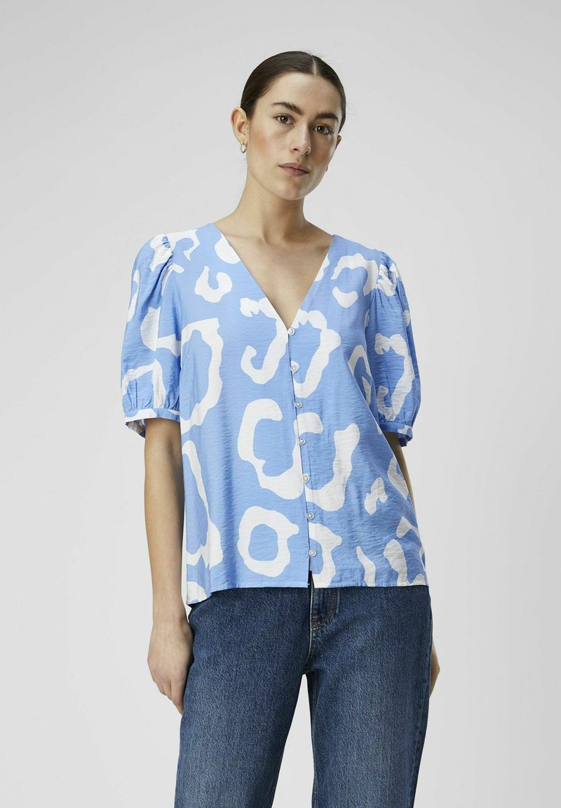 Object V-AUSSCHNITT - Blouse - provence/blauw - Zalando.nl