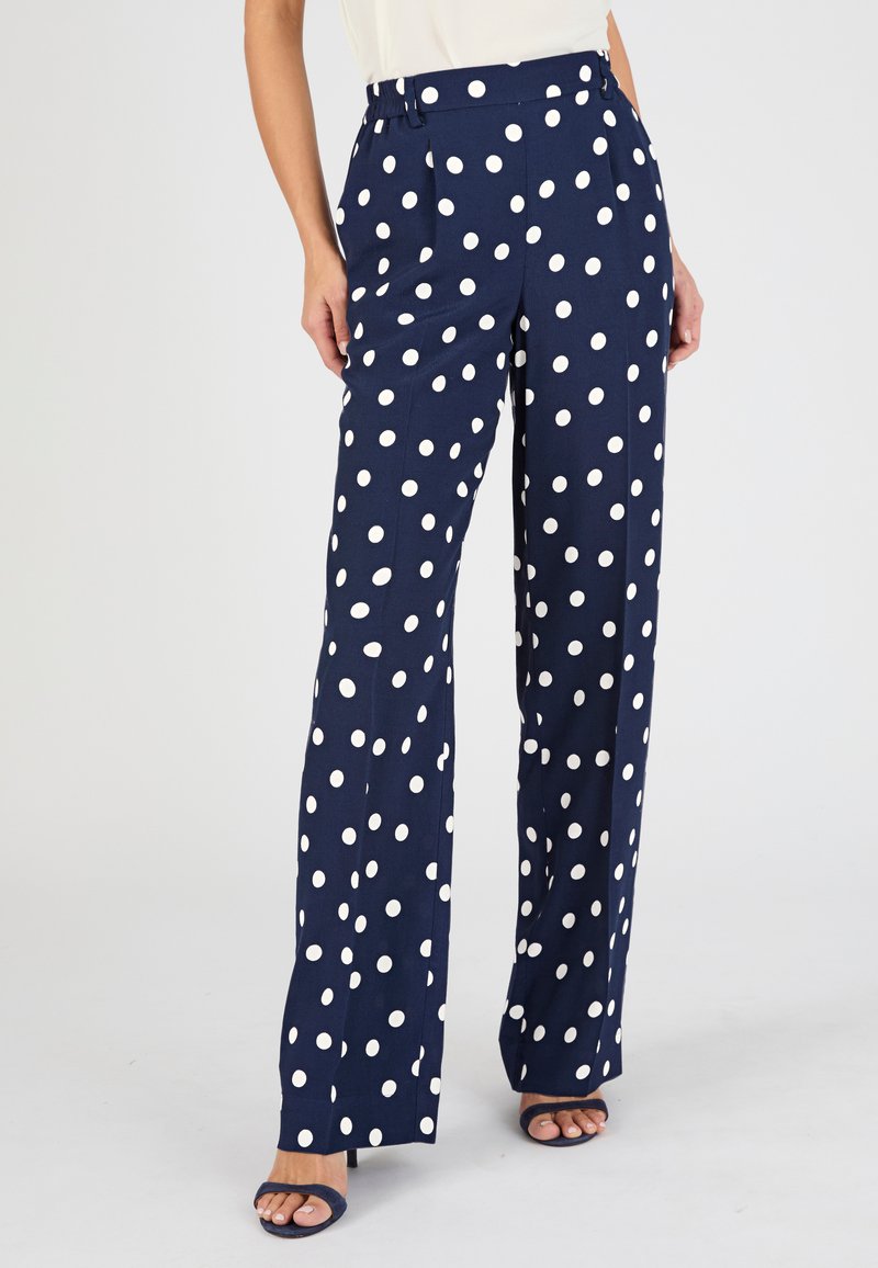 Damart POLKA DOT TREND - Trousers - Navy Polka Dots/blue - Zalando