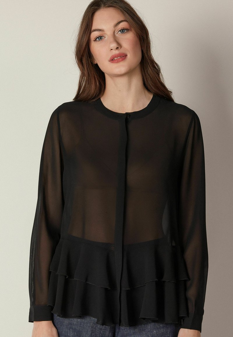 Falconeri MIT RÜSCHEN - Blouse - black - Zalando