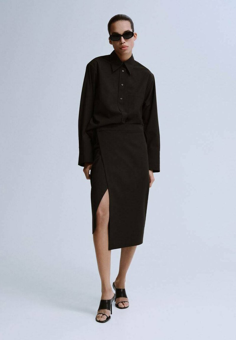 Mango Wrap skirt - brown - Zalando