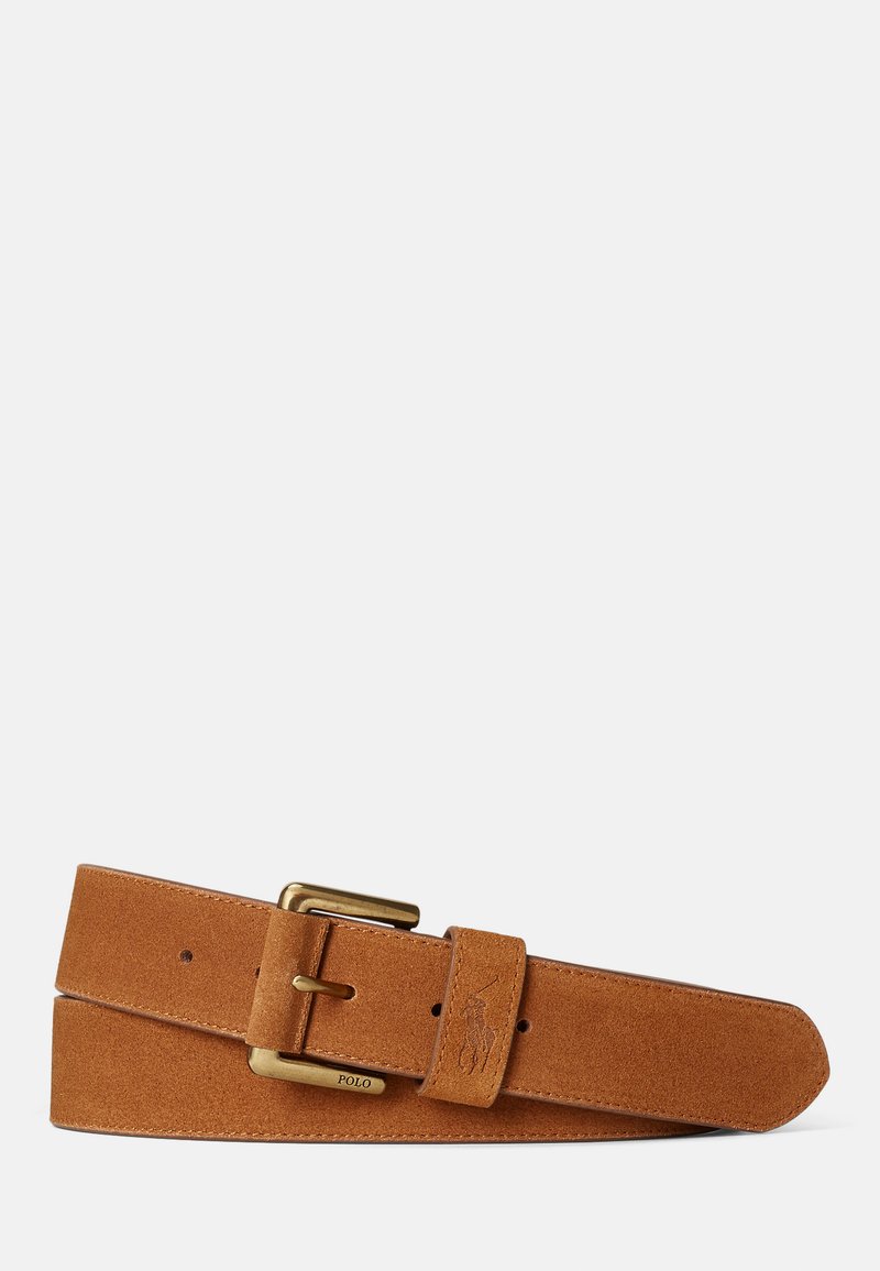 Polo Ralph Lauren SIGNATURE PONY SUEDE BELT - Belte - tan/brunlig ...