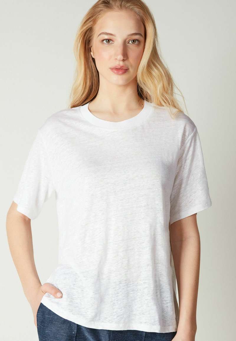 Falconeri CREW NECK - T-shirts basic - white/hvid - Zalando.dk