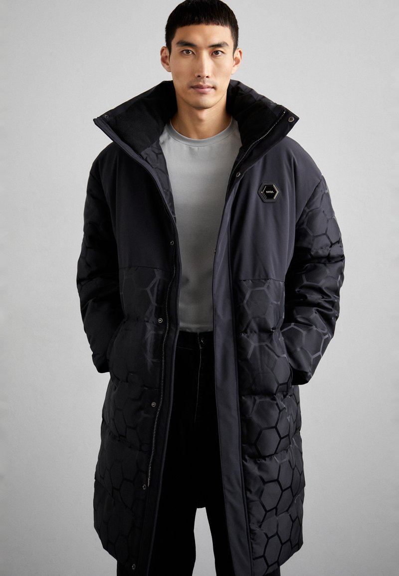 BALR. DANTE JACQUARD LONG PUFFER - Winter coat - jet black/black ...