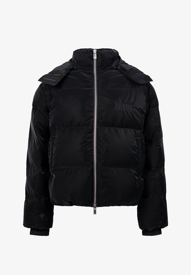 PEQUS UNISEX CHEST LOGO PUFFER JACKET - Winter jacket - black - Zalando ...