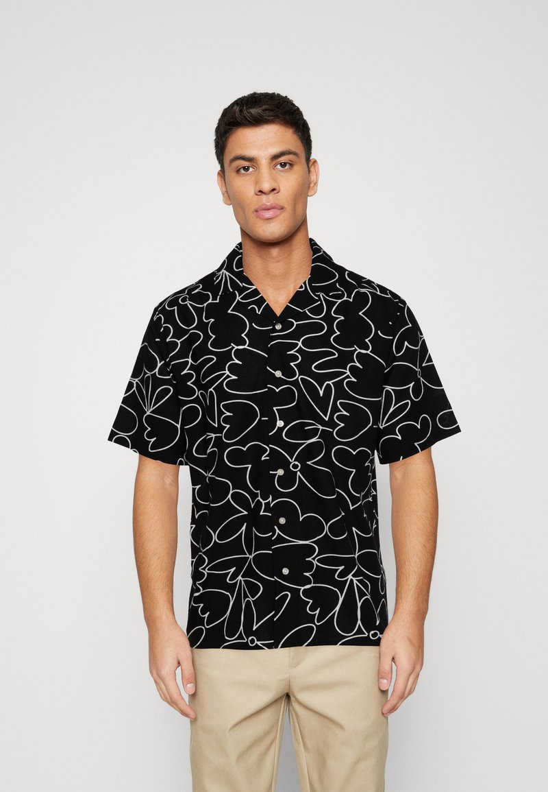 Redefined Rebel PABLO - Vapaa-ajan kauluspaita - black/multi-coloured ...