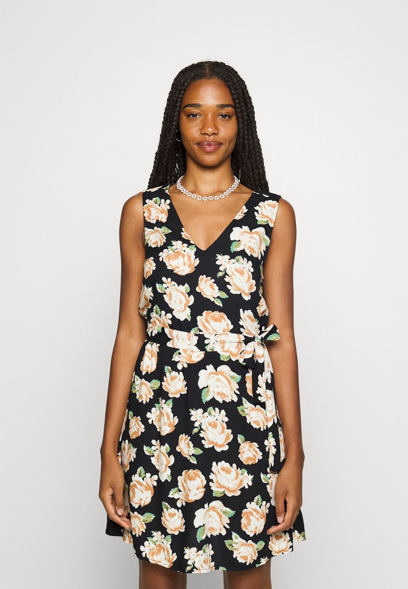 VILA VIEVE S/L BELTED - Robe de jour - black/noir - ZALANDO.FR