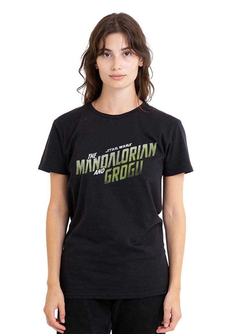 Star Wars MANDALORIAN GROGU WAVE LOGO - T-Shirt print - black/schwarz ...