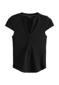 Next SHORT SLEEVE HENLEY REGULAR FIT - Basic T-shirt - black - Zalando
