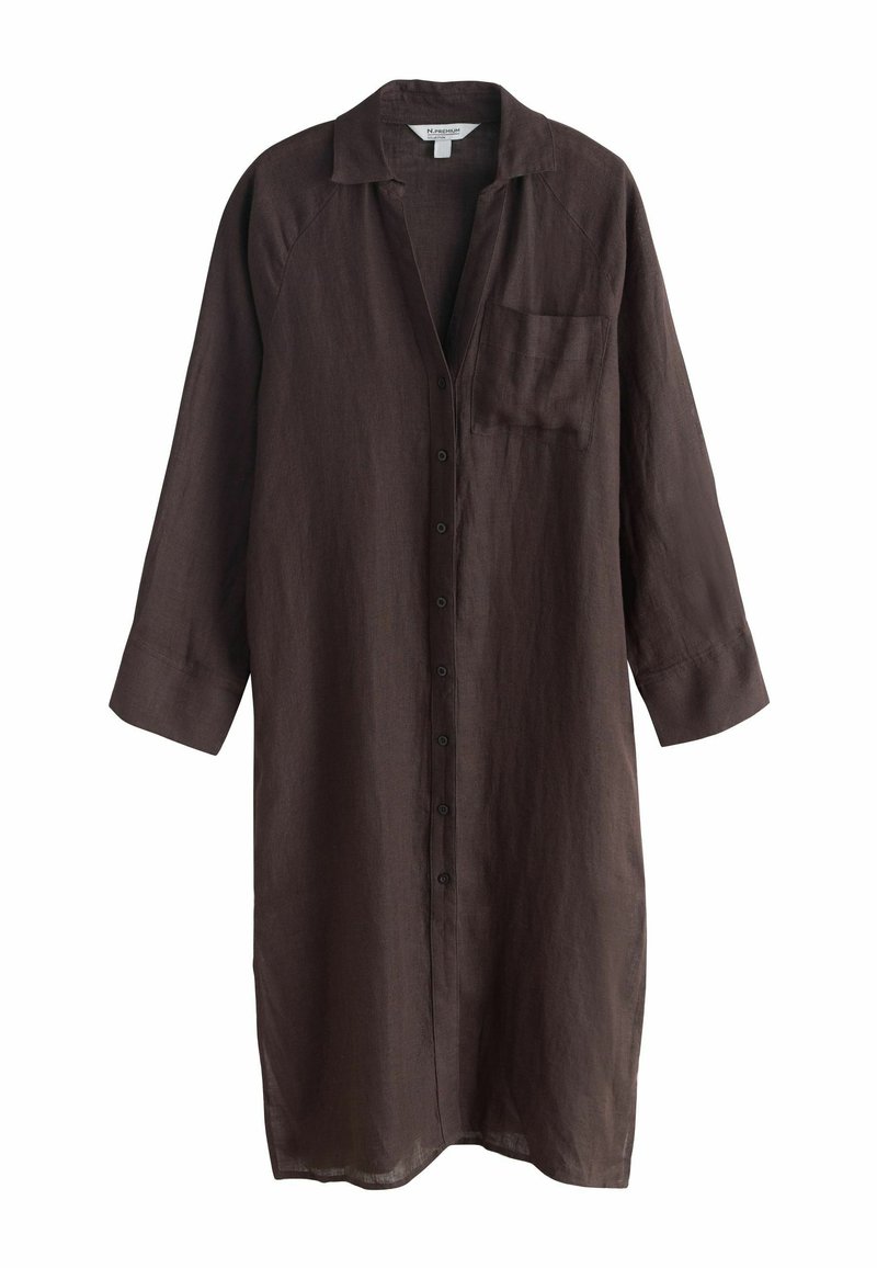 Next REGULAR FIT - LONG LINE - Button-down blouse - chocolate brown ...