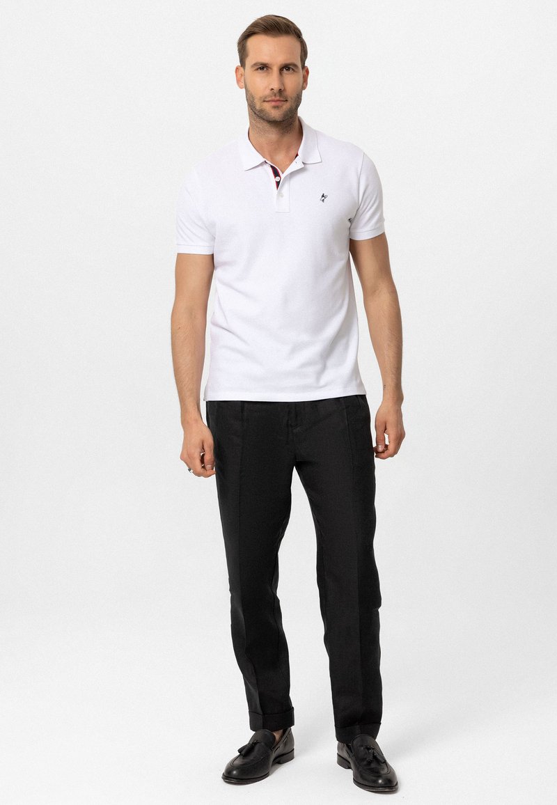 Jacey Quinn FAYETTE 2 PACK - Poloshirt - white grey melange/dunkelgrau ...