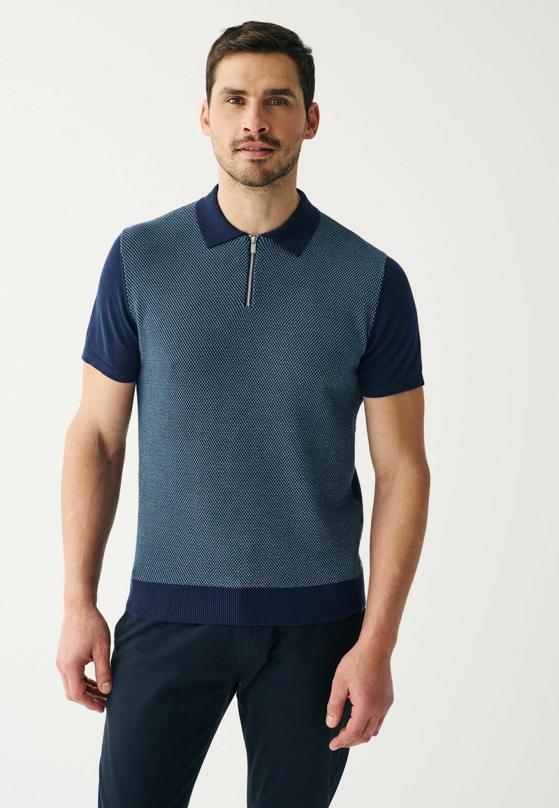 Next TEXTURED ZIP POLO SHIRT - Poloshirt - navy blue/blau - Zalando.de