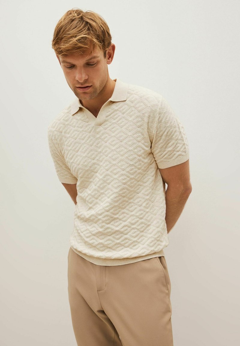 Next TEXTURE SHORT SLEEVE - Piké - cream/beige - Zalando.se