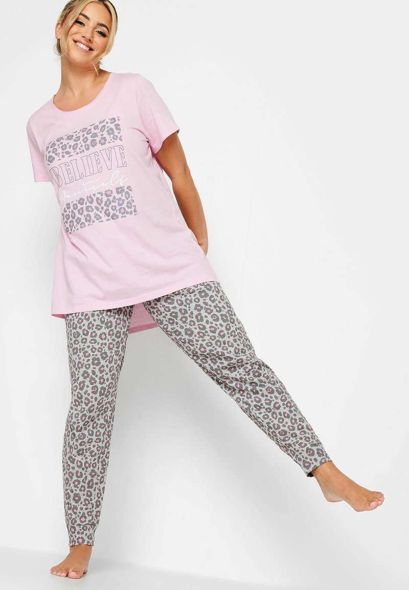 Yours Clothing BELIEVE IN YOURSELF SLOGAN SET - Pyjamas - pink/ljusrosa ...
