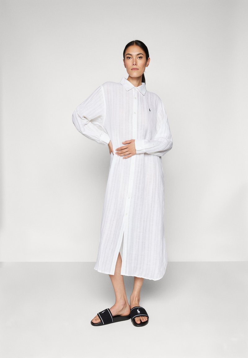 Polo Ralph Lauren MAXI BOYFRIEND SHIRT - Strandaccessoire - white/wit ...