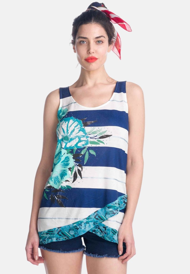 Koroshi FLOWERS - Top - navy/dark blue - Zalando