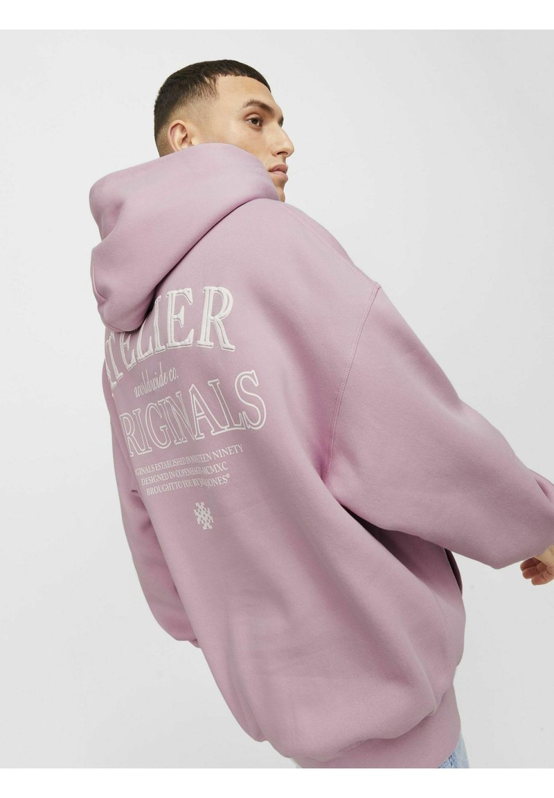 Jack & Jones JORSANTORINI GRAPHIC - Hoodie - pink nectar/donkerroze ...
