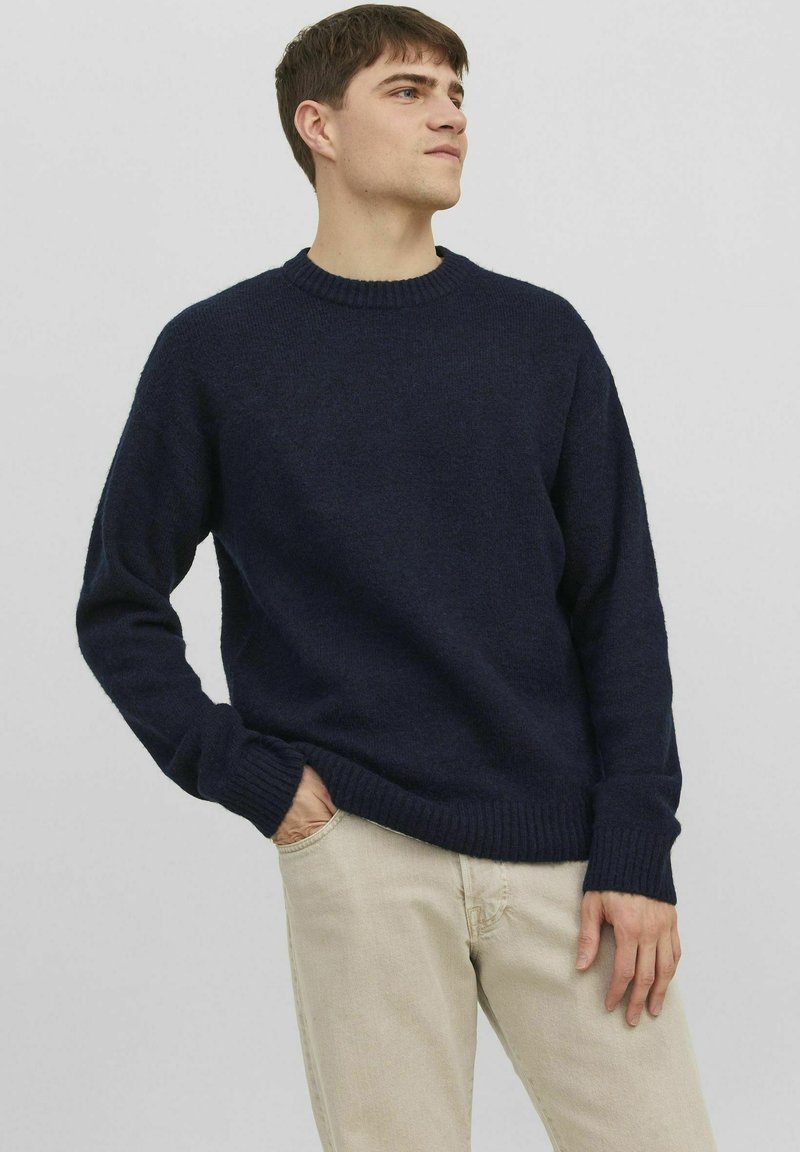 Jack & Jones JOROLLIE CREW NECK - Trui - total eclipse/blauw gemêleerd ...