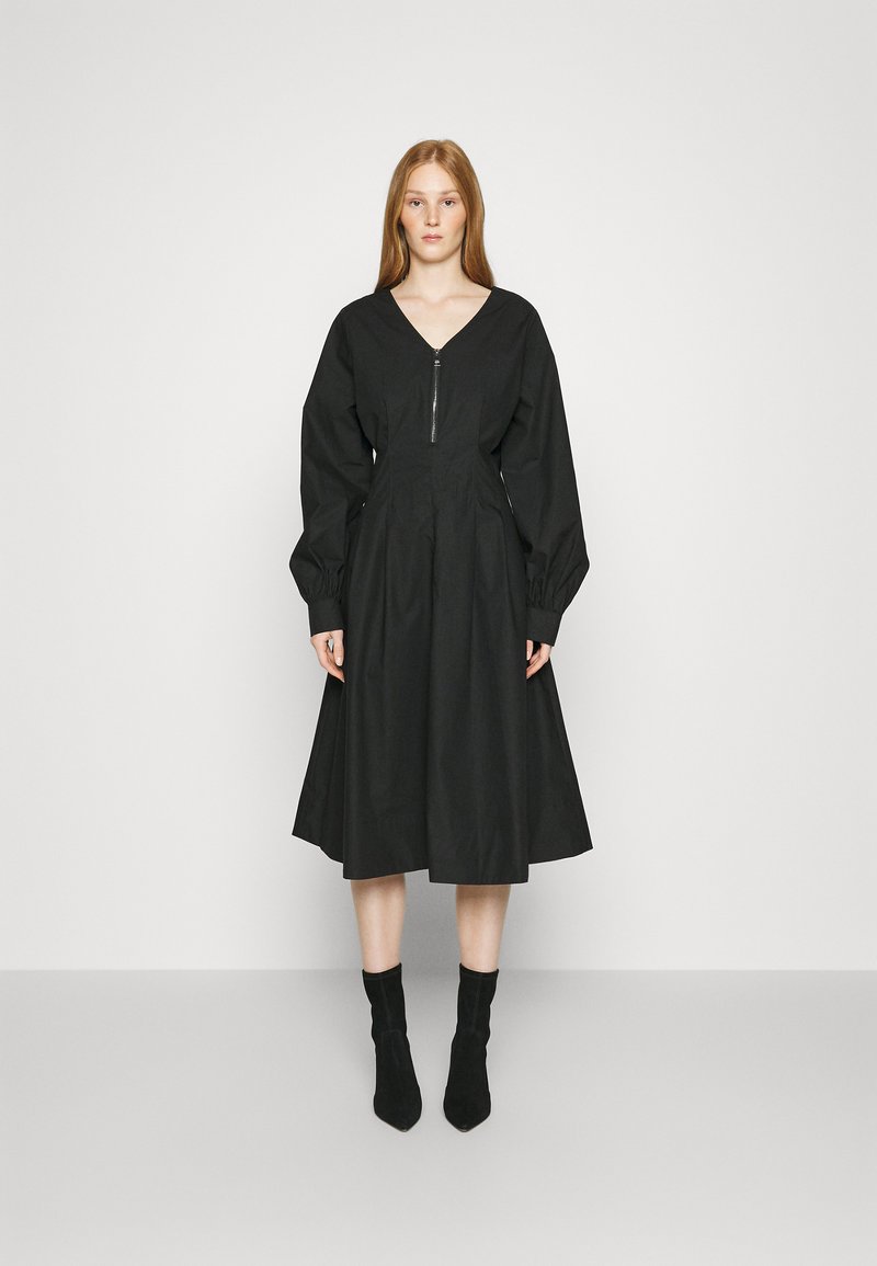 KARL LAGERFELD ZIP FRONT DRESS - Robe de jour - black/noir - ZALANDO.FR