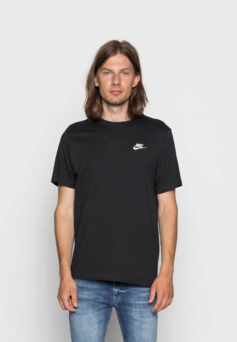 Nike Sportswear CLUB TEE - Basic T-shirt - black/white/black - Zalando.ie